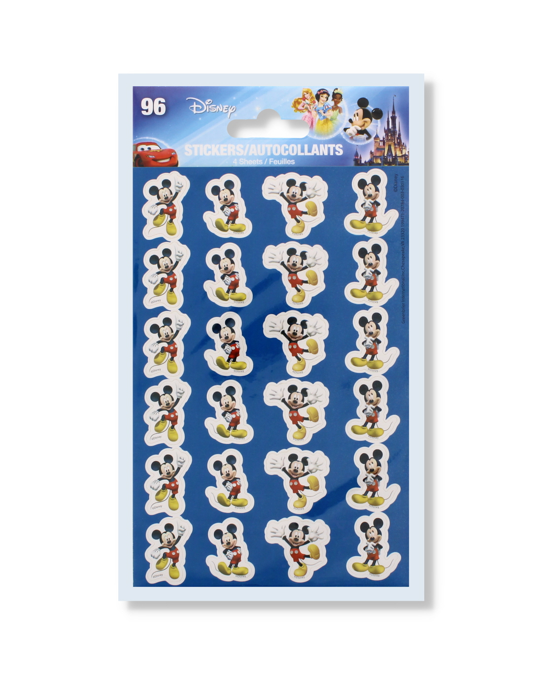 Wholesale Disney Mickey Mouse 96 Stickers 4 sheets