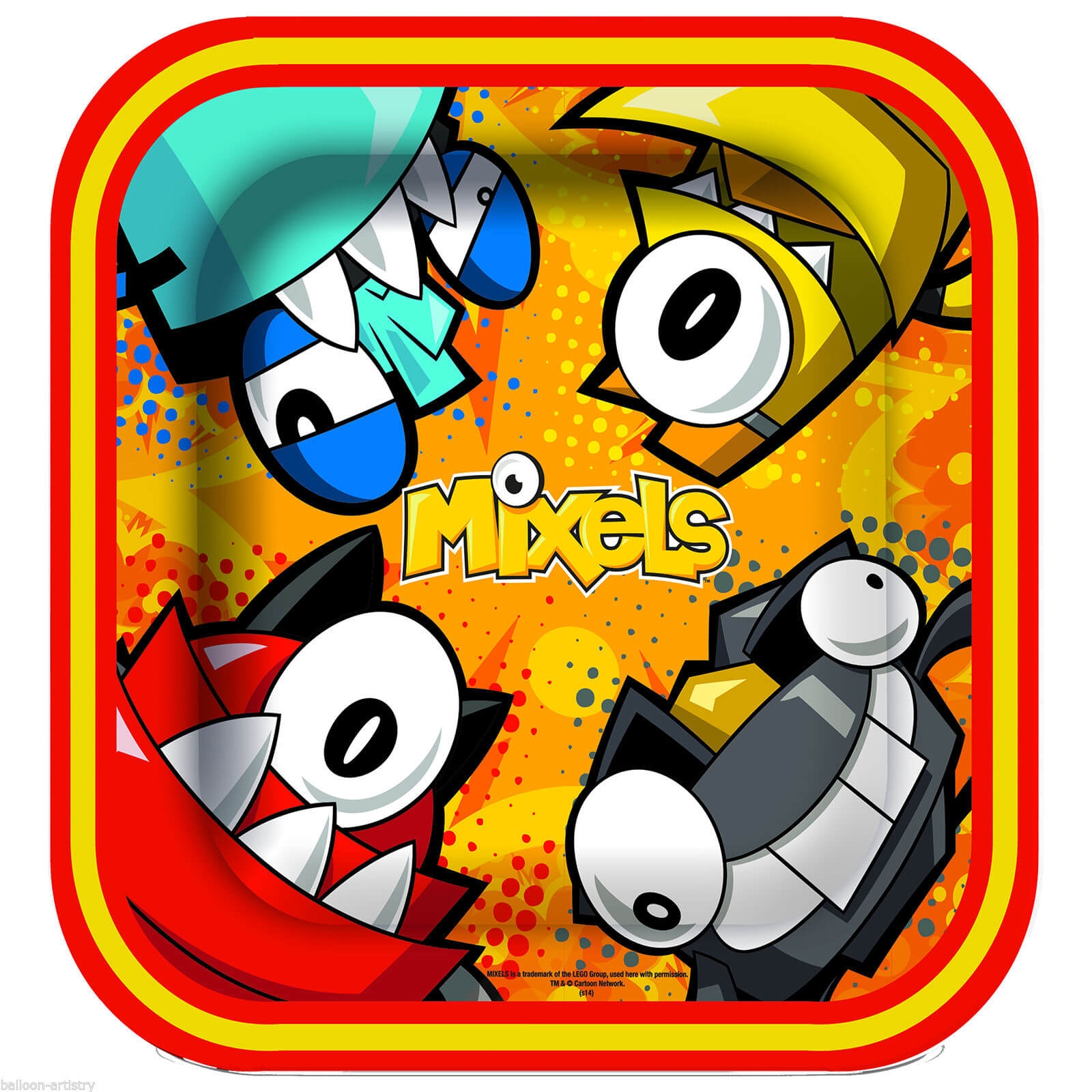 Wholesale Mixels 8 pc Square Paper Plates