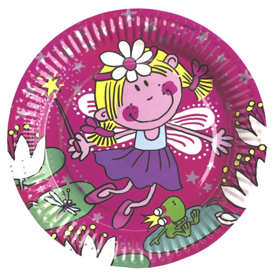 Wholesale Funky Fairy 8 Pack Paper Plates 23cm