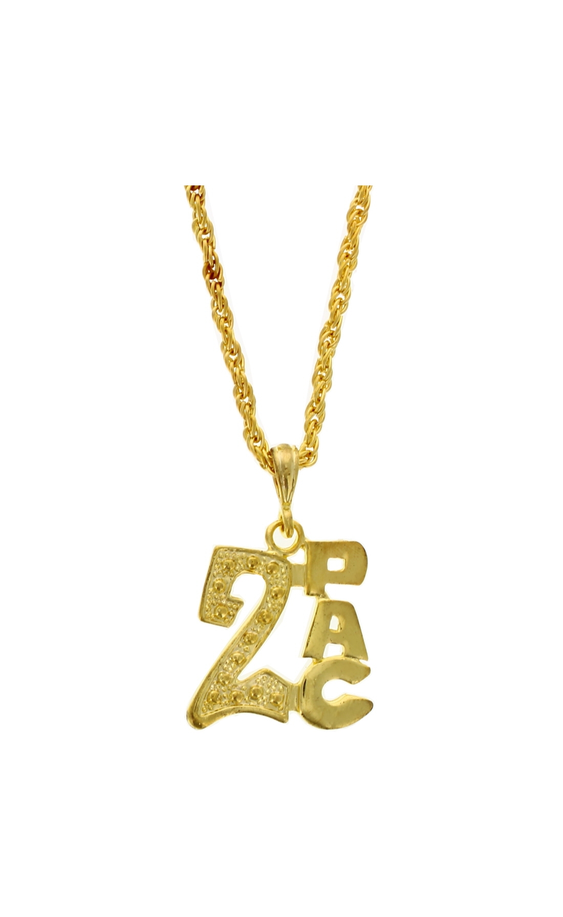 Wholesale 2pac Gold-tone Pendant Necklace, Hip-hop Style