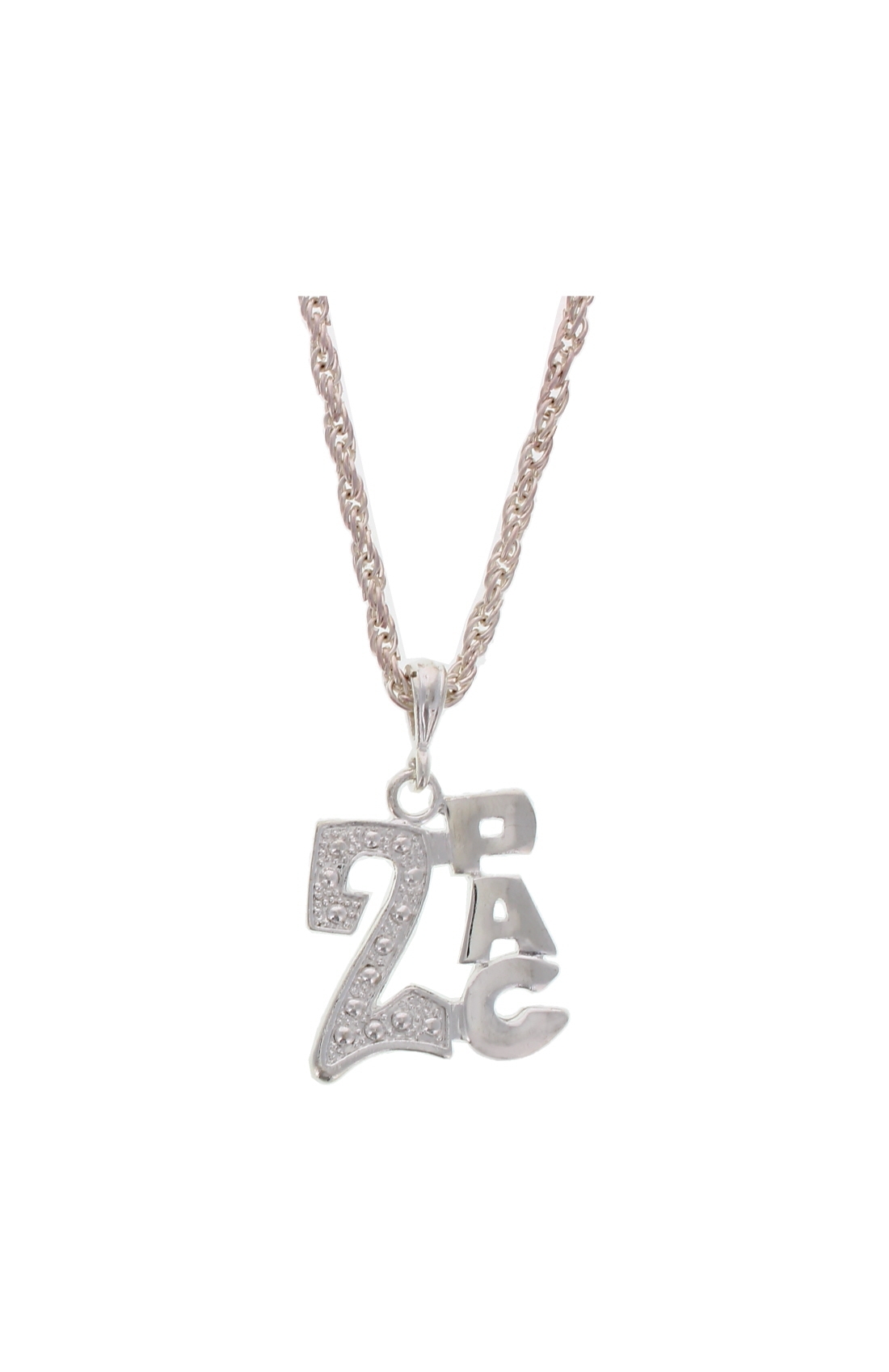Wholesale 2pac Bling Silver Hip Hop Rap Pendant Necklace