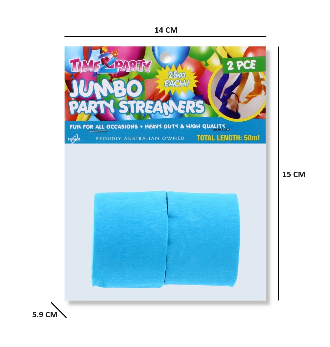 Wholesale 2 Piece Blue Party Streamers Jumbo 50 Meter in Total