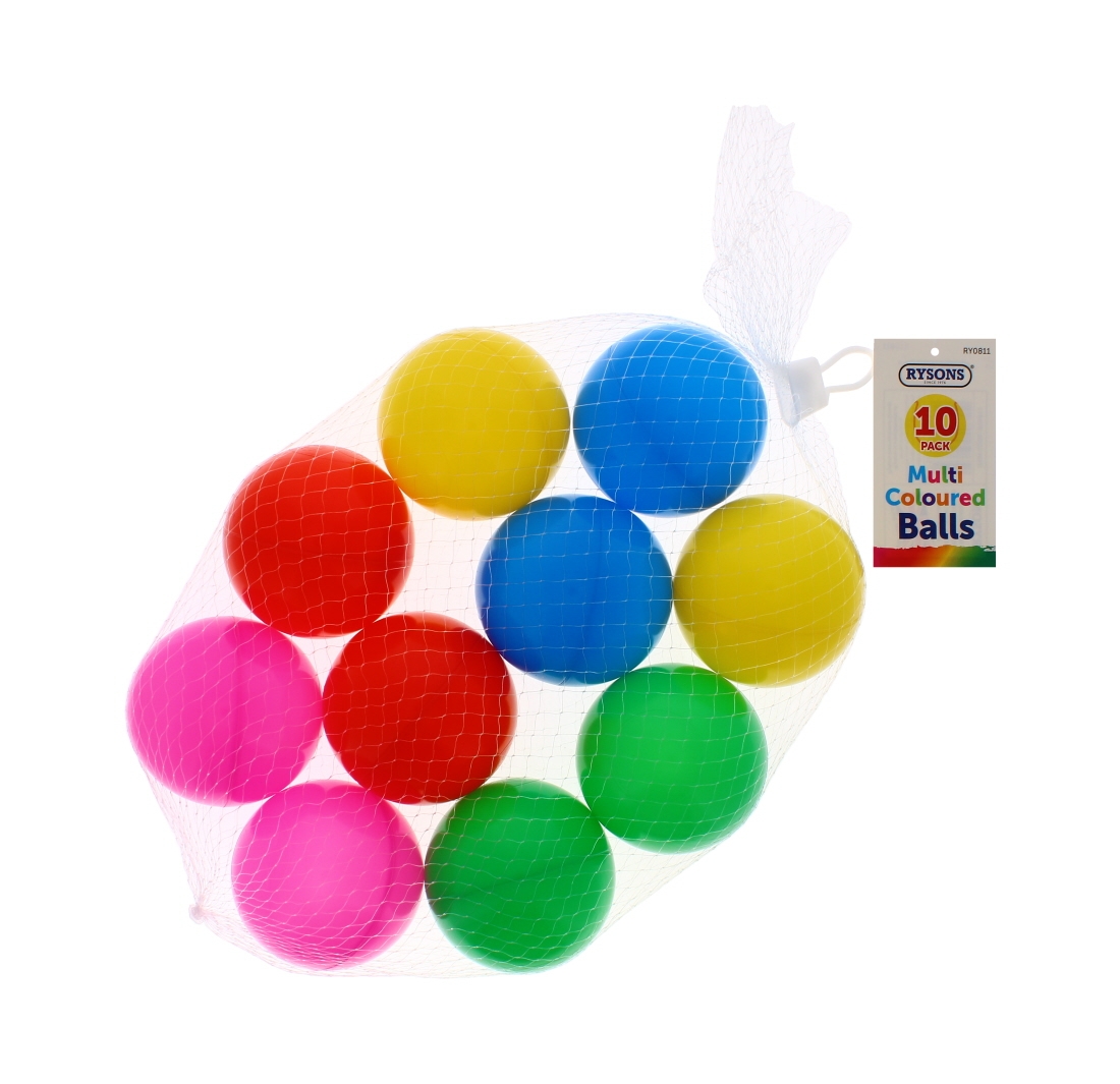 Wholesale Rysons 10 Multi Coloured Play Balls - Bulk Buy