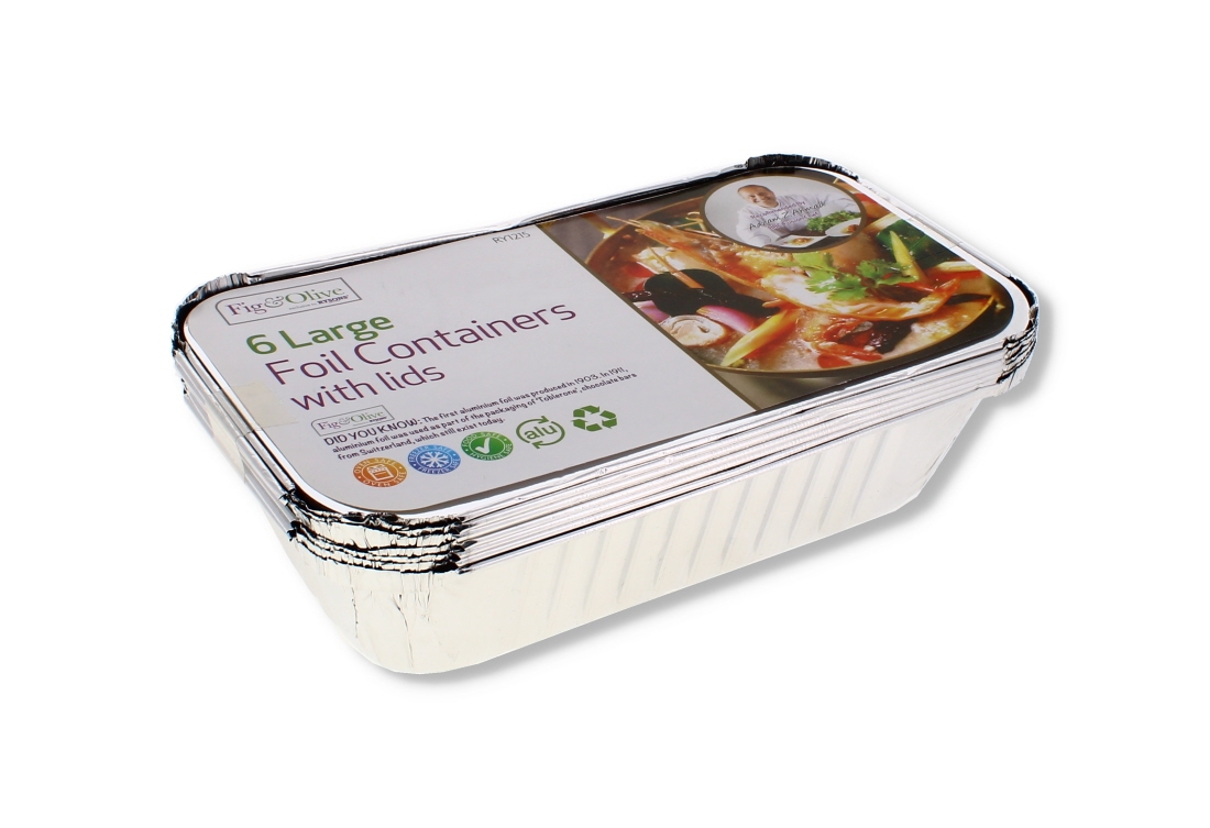 Wholesale 6 Large Foil Containers with Lids - Rysons