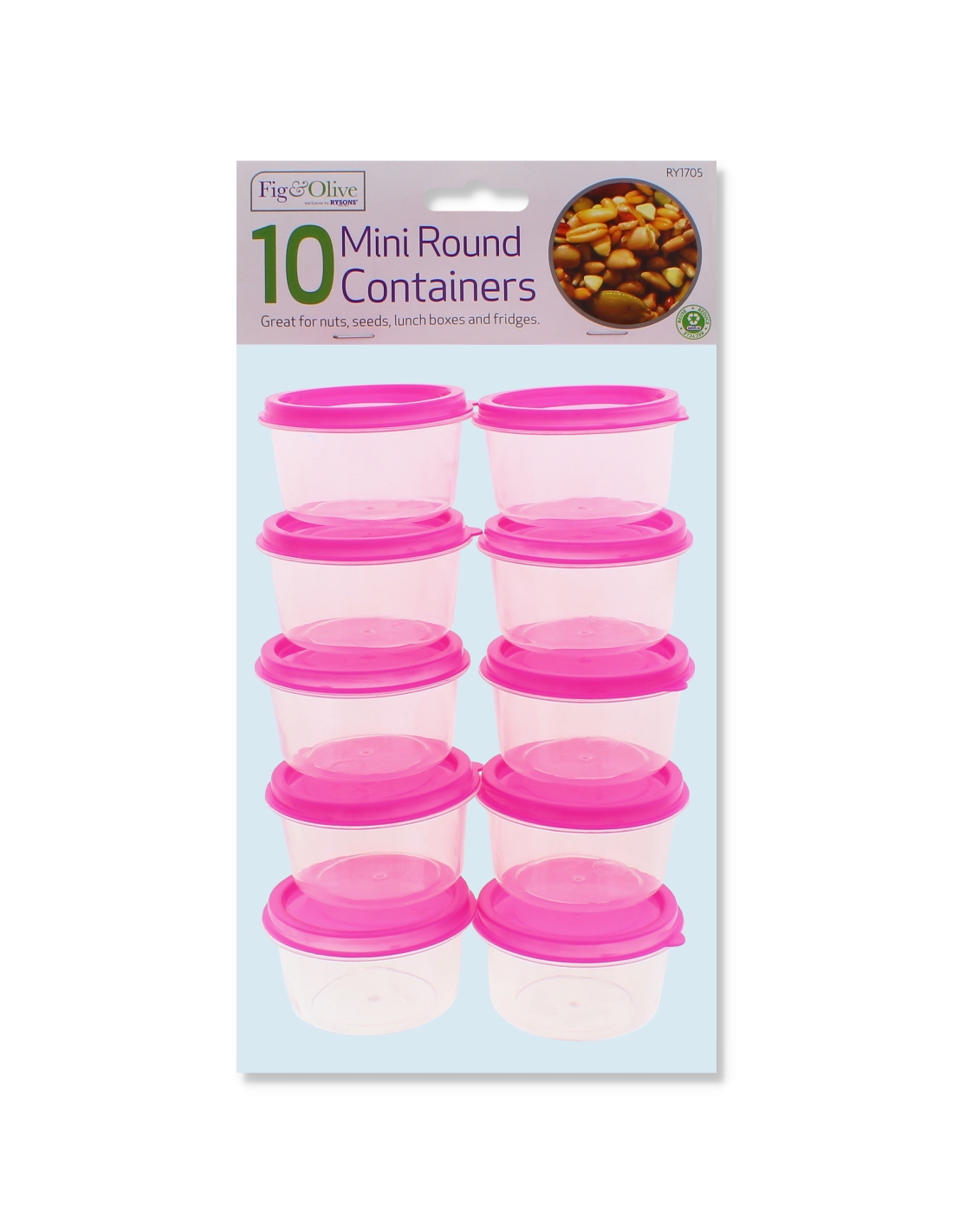 Wholesale Fig & Olive Mini Round Storage Containers 10 pc