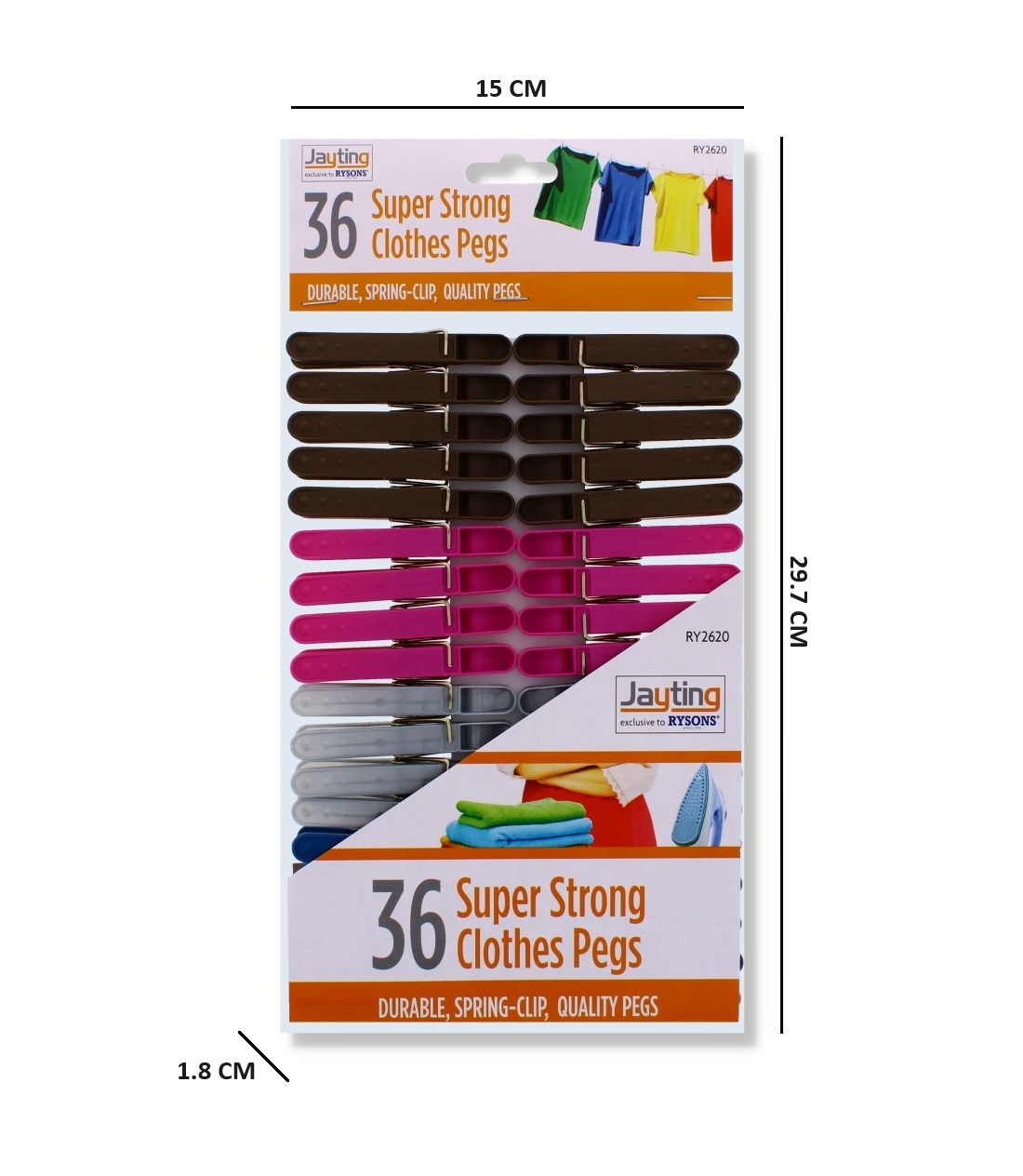 Wholesale Super Strong Clothes Pegs 36 Pack | Rysons UK