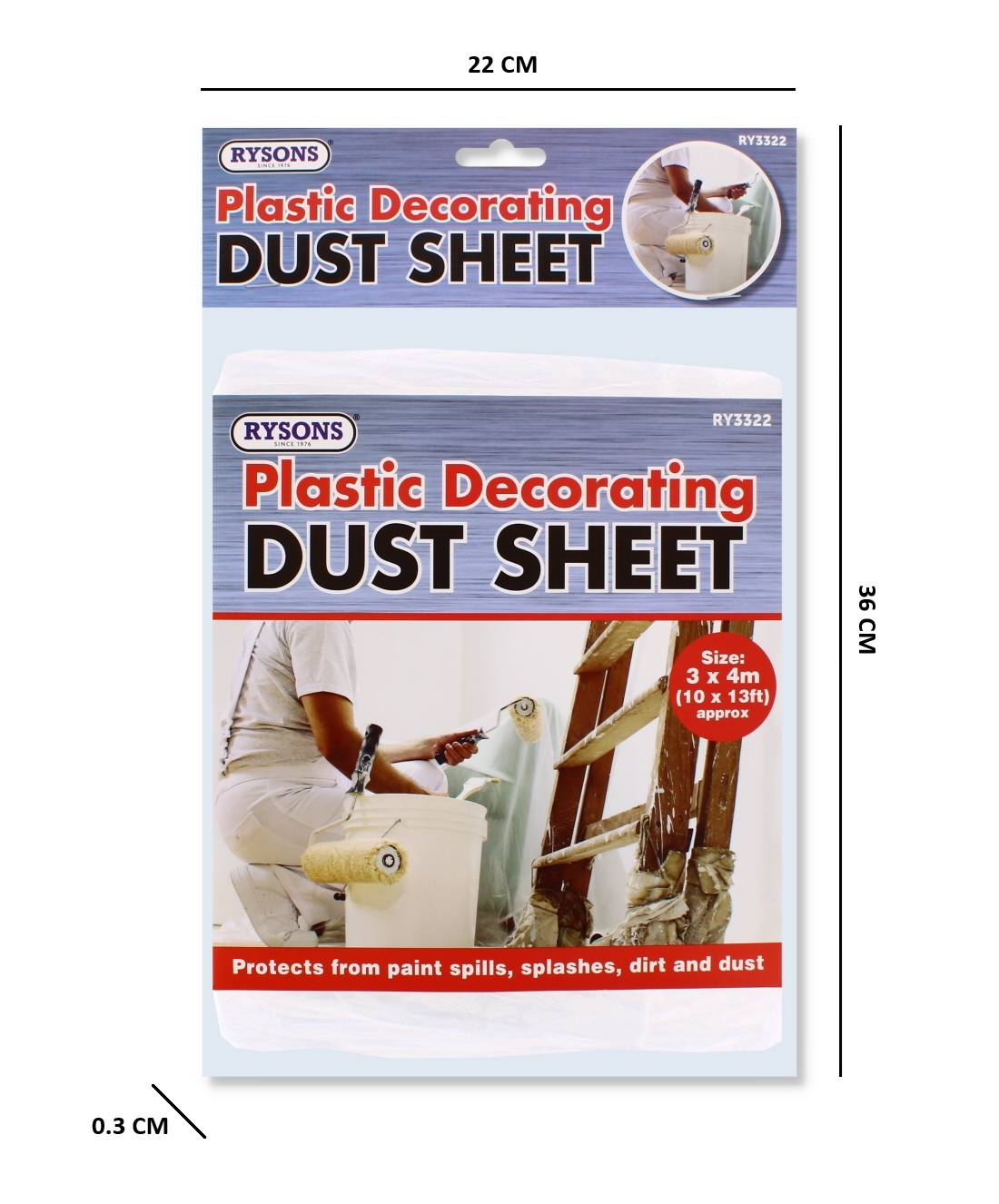 Wholesale Plastic Decorating Dust Sheet 3x4m - Rysons