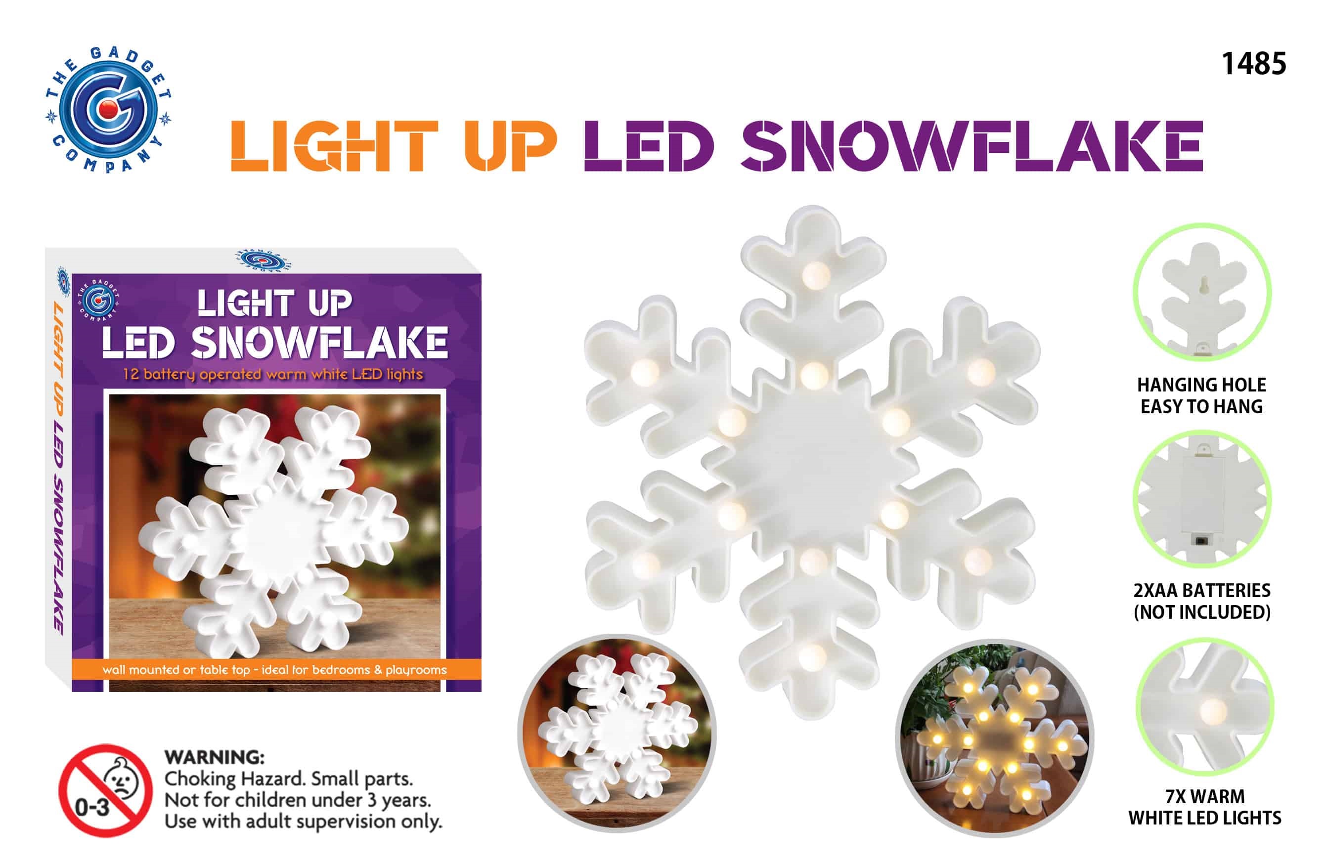 Light Up LED Snowflake Decoration