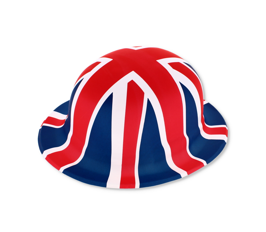Wholesale Union Jack Plastic Bowler Hat