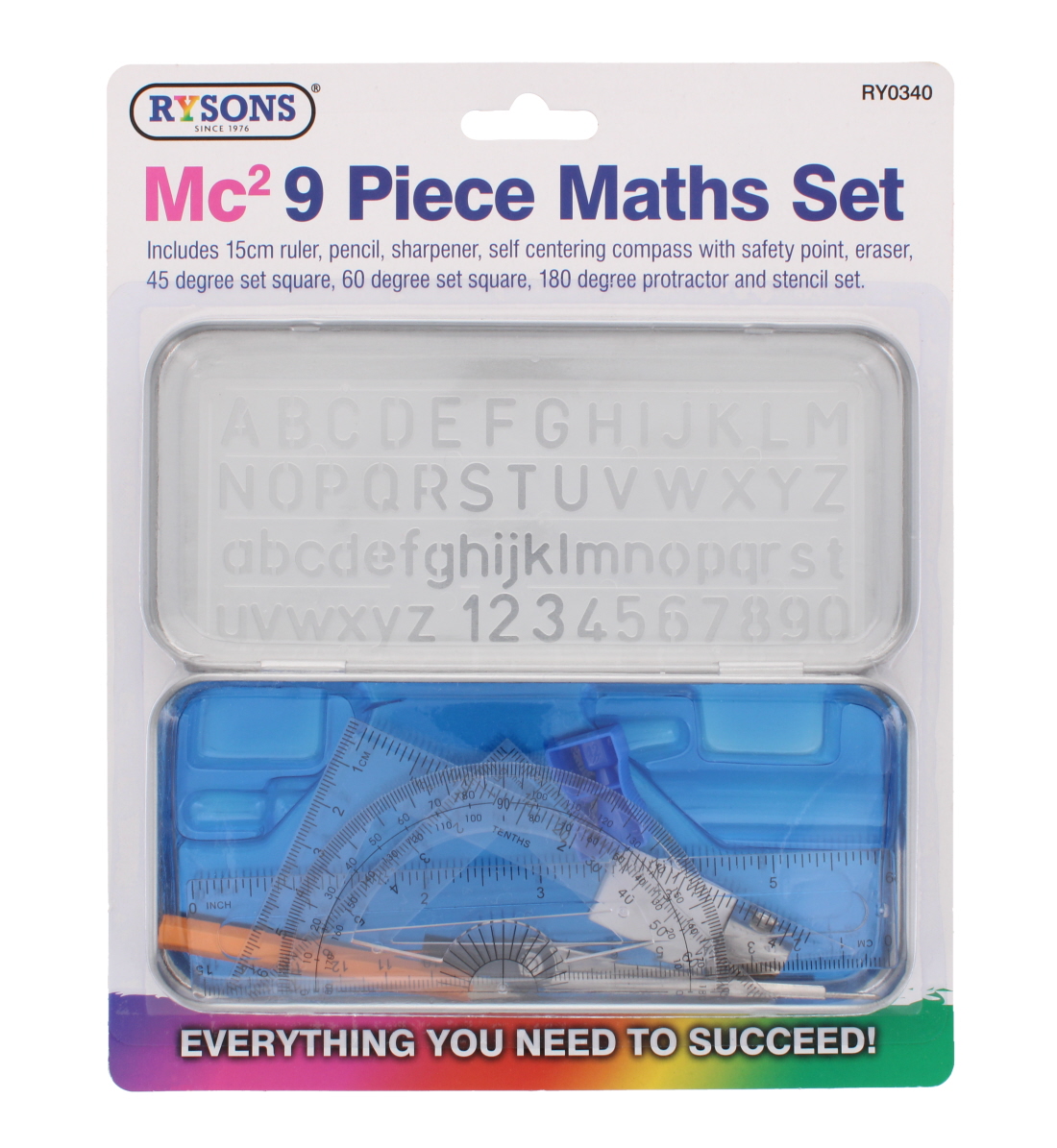 Wholesale Metal Maths Set, 9 pcs